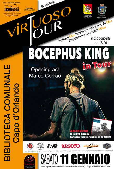 Bocephus King 11 gennaio per Virtuoso Tour - Siciliafan