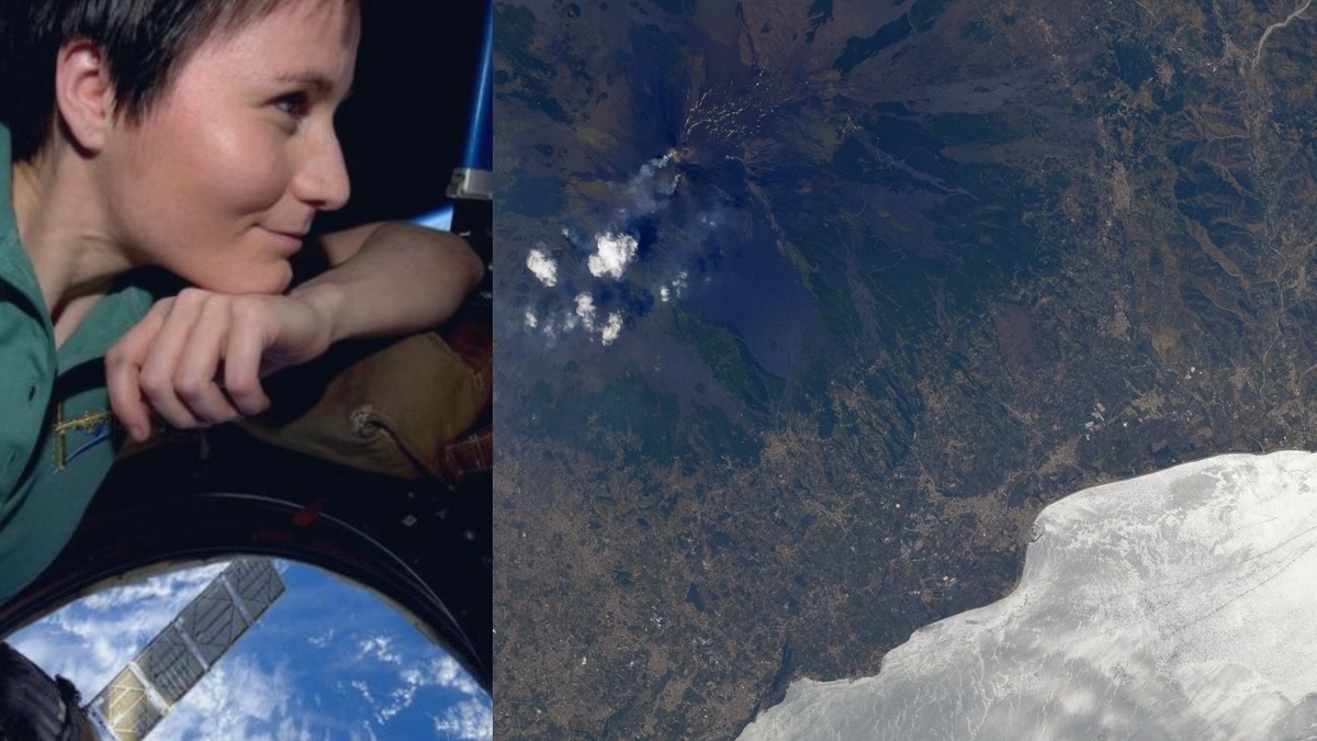Samantha Cristoforetti saluta l'Etna dallo Spazio: il vulcano sul mare d'argento