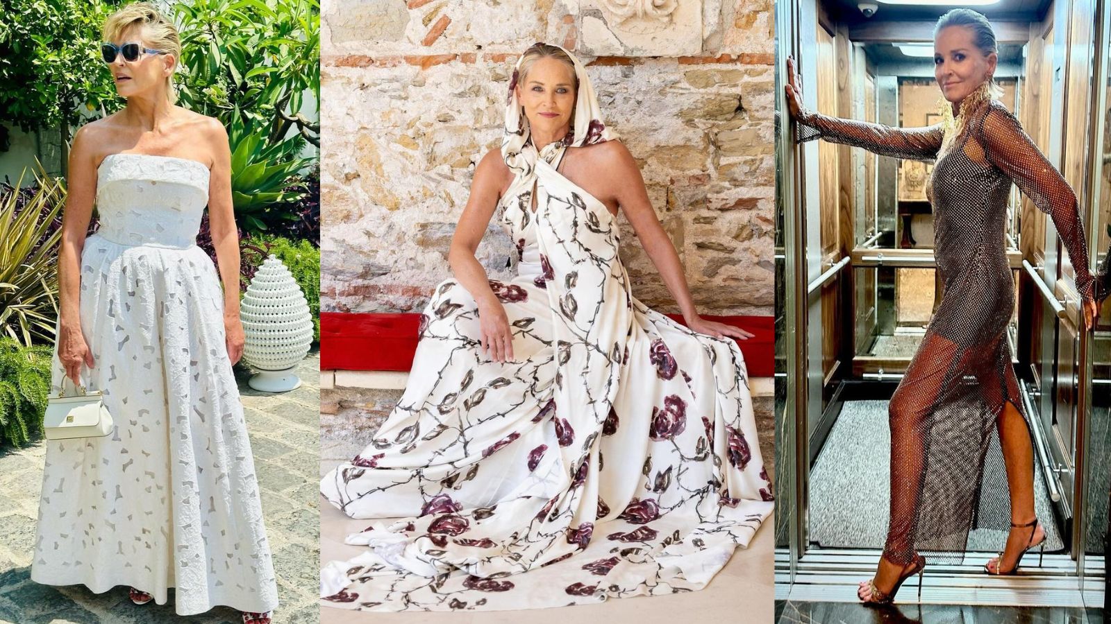 Sharon Stone a Taormina, le foto sono un inno alla bellezza e allo stile